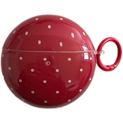 圣诞风酒红色波点华为三星耳机套