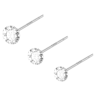 999纯银养耳洞锆石耳钉