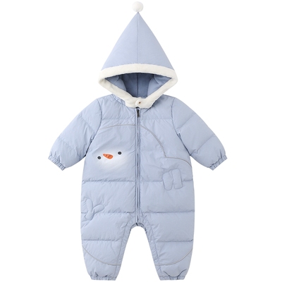 英氏羽绒连体衣长袖男宝冬季