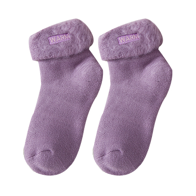 袜子女冬季加绒加厚羊毛保暖中筒袜纯棉可爱毛袜冬天超厚毛巾女袜