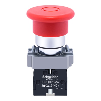 施耐德急停按钮拉拔式紧急停止开关XB2BT42C 红色常闭蘑菇钮T45C