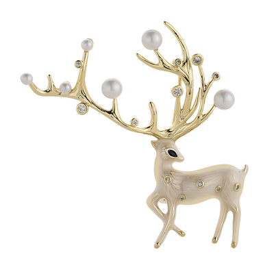 Eternelle原创设计圣诞麋鹿胸针
