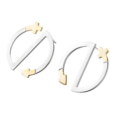 欧美风箭头金属短发圆形耳环
