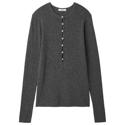 Mila Owen25秋冬新品时尚透视羊毛混纺亨利领针织衫09WNT255001