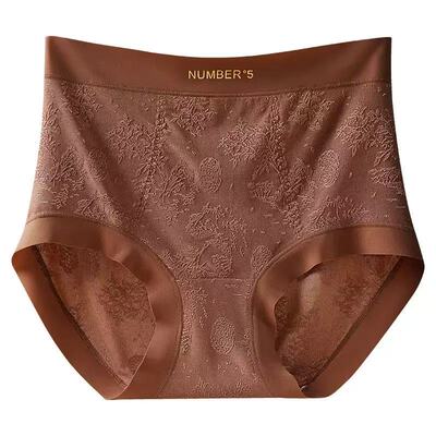 本命年红色国风中高腰收腹内裤女无痕保暖宫女三角裤桑蚕丝加长裆