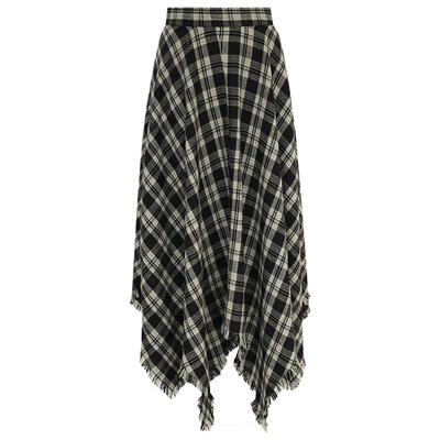 复古风不规则黑白格调长裙