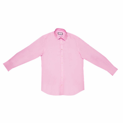 CHARLES粉色斜纹免烫衬衫