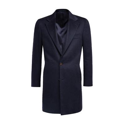 Suitsupply藏青色羊毛大衣外套