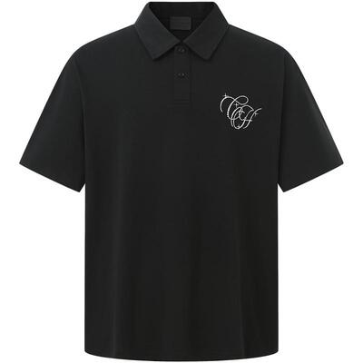 CHINISM赤尘仿珍珠绣花polo衫男