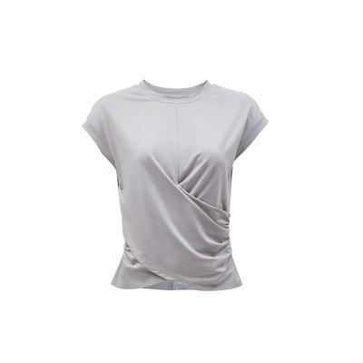 vq区绫致Vero ModaT恤女2025夏季新款收腰圆领褶皱落肩无袖上衣