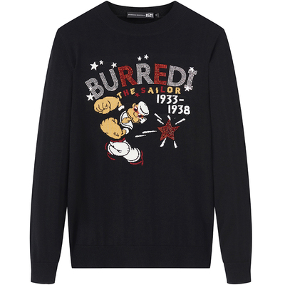 提花针织字母烫钻ins港风羊毛衫