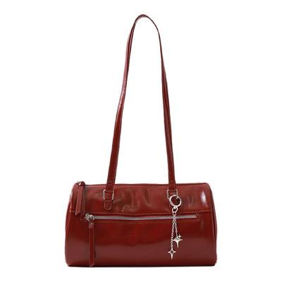 WEGO挂件筒形波士顿腋下包单肩包大容量通勤百搭女包新款官方正品