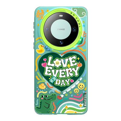 MASFEIL ×涂鸦鳄鱼适用华为Mate60pro手机壳磁吸支架mate40保护套小众mete50网红全包可爱防摔30新款60Pro+