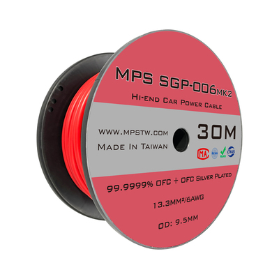 Mps 006mk2无氧铜镀银发烧汽车音响直流6号电瓶电源线