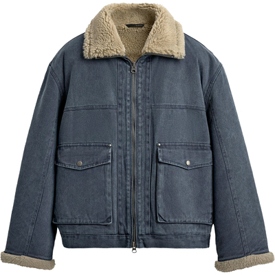 西班牙单！水洗做旧加绒厚夹克