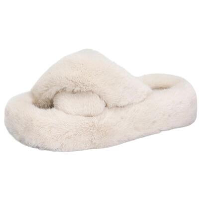 saturdaymode厚底毛毛拖鞋女保暖