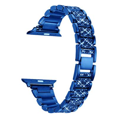 苹果三珠镶钻不锈钢表带