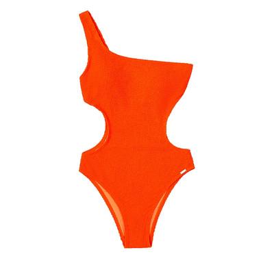 Limone橙色连体泳衣高级感度假风
