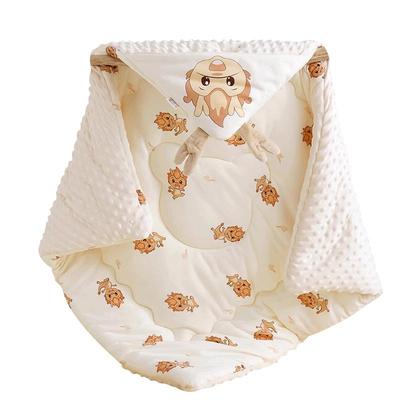 蛇宝宝新生婴儿加厚小抱被初生包被纯棉a类产房包单豆豆绒秋冬季