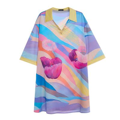 兰卡文(LA CLOVER)梦幻海岸印花七分袖睡裙LC44ZN1