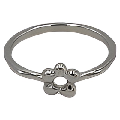 PAUSA ANN s925 春日花园小众设计师小花素圈纯银戒指