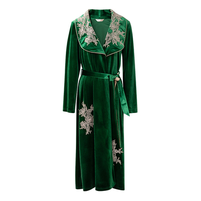 金丝绒女士复古风睡袍家居服