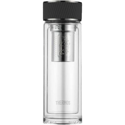 双层隔热透明茶滤商务办公玻璃杯