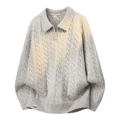 it官方正品法式复古麻花针织衫