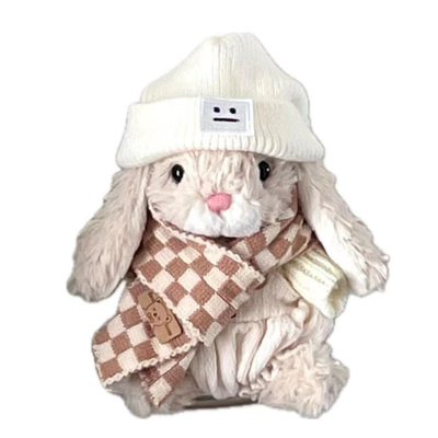 【仅衣服】jellycatyummy兔衣服13/15cm通用可爱帽子格子围巾套装