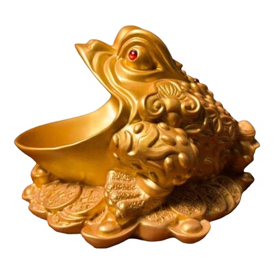 招财金蟾张嘴接水收纳摆件