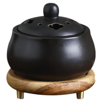 定时调温电子檀香炉 陶瓷香薰炉 手绘沉香炉精油插电香薰灯木屑粉