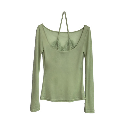 古早美女假两件天丝T恤