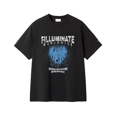 FILLUMINATE 燃烧心形 T 恤-黑色 MUSINSA韩国官网直邮进口