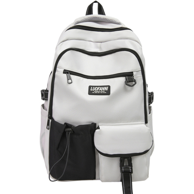 大容量书包男潮酷拼色书包女初中生高中背包男电脑包大学生双肩包