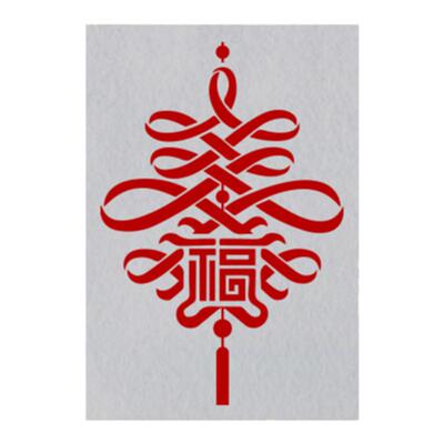 中国结福字2026新年镂空玻璃贴纸