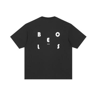 BONELESS日系简约字母短袖T恤夏季新款速干凉感宽松圆领体恤男女