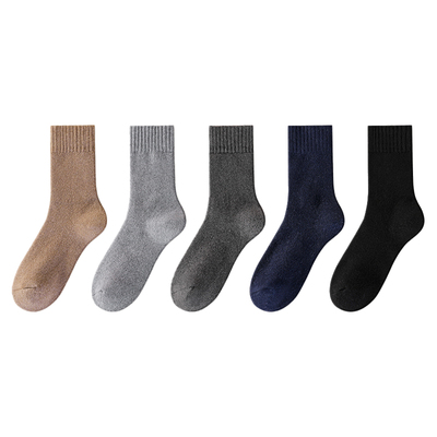 回力加绒发热袜子男款加厚中筒袜