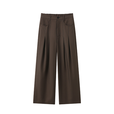 WHIMNOTION 26SS「三角针对褶」简约宽松直筒阔腿休闲裤垂感西裤