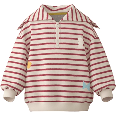 papa爬爬秋季儿童卫衣条纹宽松