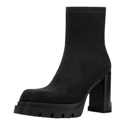 【大女主飒】Thirty More弹力靴女2024秋冬新款瘦瘦靴粗跟短筒靴