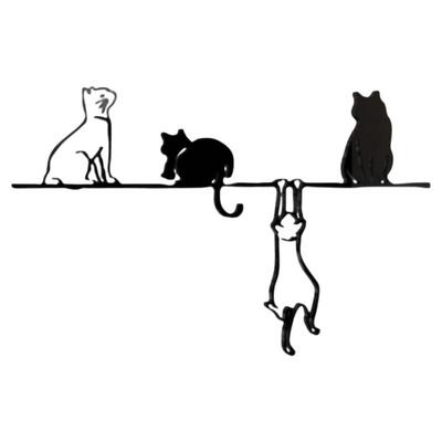 ins风可爱猫咪创意贴纸卧室餐厅玻璃门背景墙面装饰3d立体墙贴