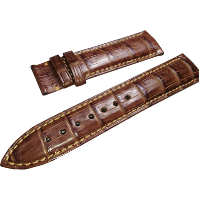 细腻真美洲鳄鱼皮竹节纹表带