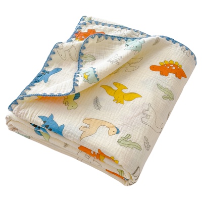 A类纯棉双层纱毯子沙发毯100全棉宝宝婴儿午睡盖毯毛巾被