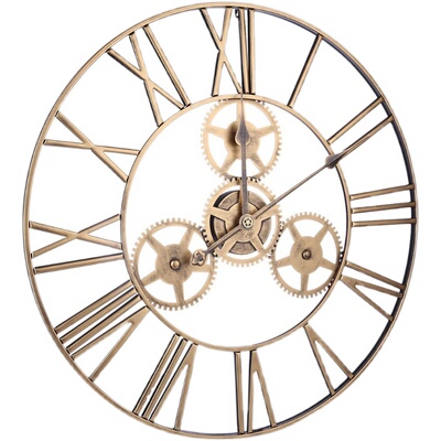 美式罗马轻奢铁艺镂空clock钟表