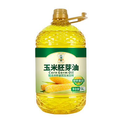 一级100%纯玉米油5L非转基因家用食用油物理压榨油胚芽烘焙植物