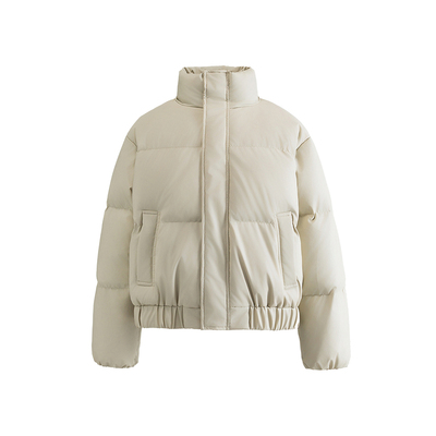 白鸭绒立领夹克羽绒服男生短款外套冬季保暖加厚高充绒量面包服