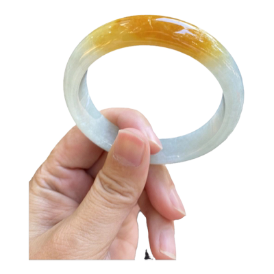 宋都平安镯半山半水黄翡未镶嵌