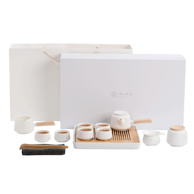 白陶防烫礼盒功夫茶具套装侧把