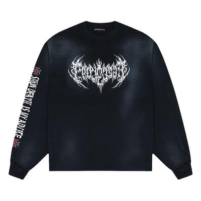 ProjectGR梵文脏染做旧圆领长袖