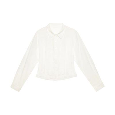 LLANO复古书卷气收腰下摆衬衫